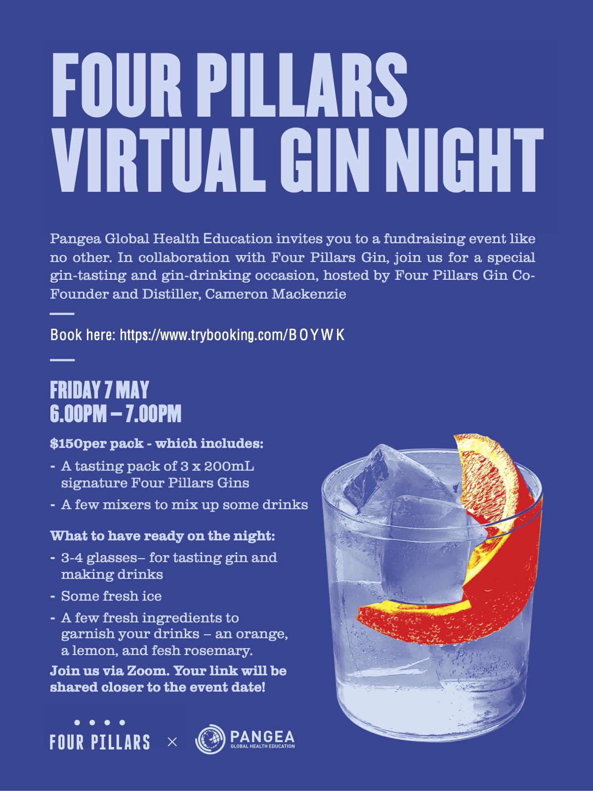 Pangea / Four Pillars Virtual Gin Night - Pangea Global Health Education